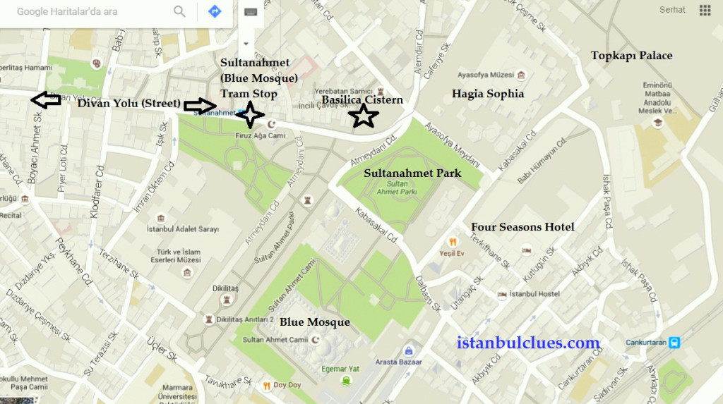 Basilica Cistern Map